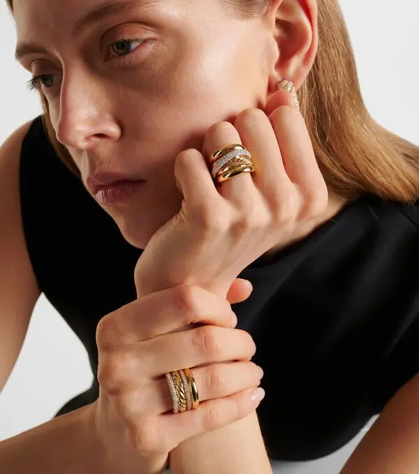 David Yurman Crossover Ring With Diamonds