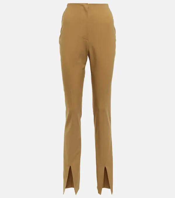 Nanushka Florine Slim Wool-blend Pants - Brown