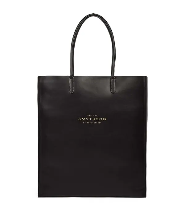 Smythson Leather Tote Bag - Black