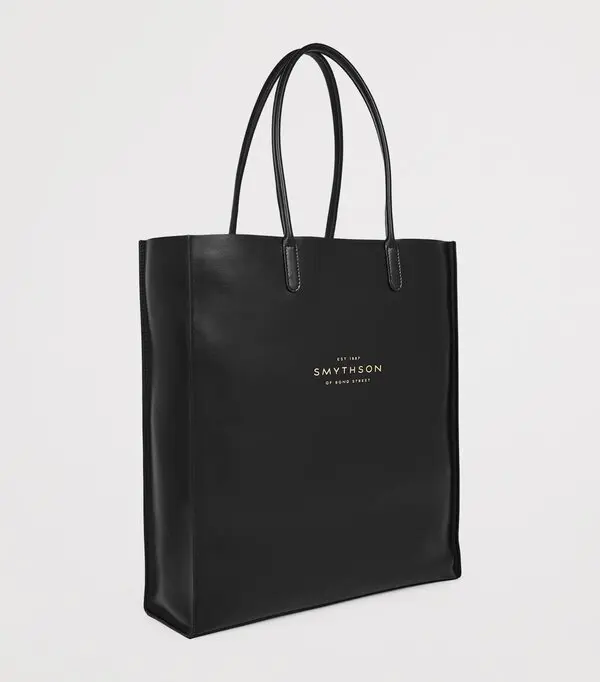 Smythson Leather Tote Bag - Black