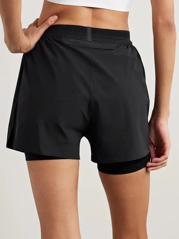 On Pace Layered Recycled-shell And Stretch-jersey Shorts