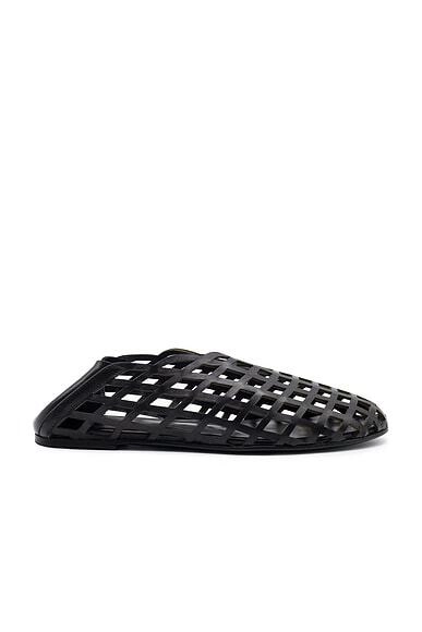 GIA BORGHINI X Helsa Peek-a-boo Ballerina Flat - Black