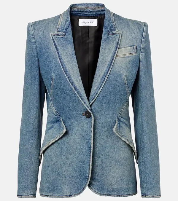 Alexander McQueen Denim Blazer - Blue