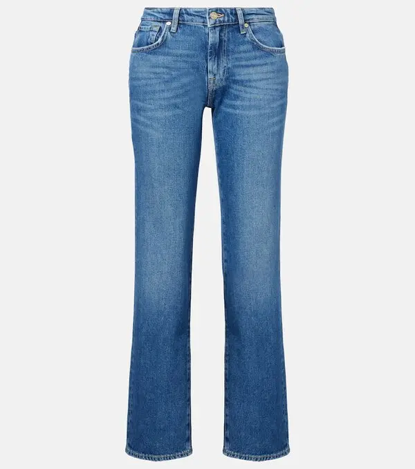 7 For All Mankind Calie Mid-rise Straight Jeans