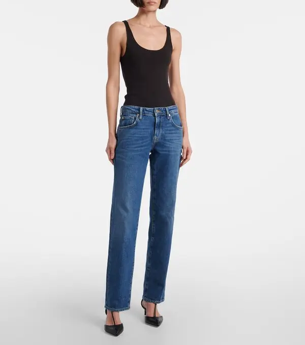 7 For All Mankind Calie Mid-rise Straight Jeans