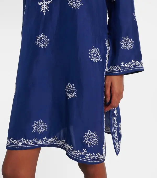 JULIET DUNN Embroidered Silk Tunic