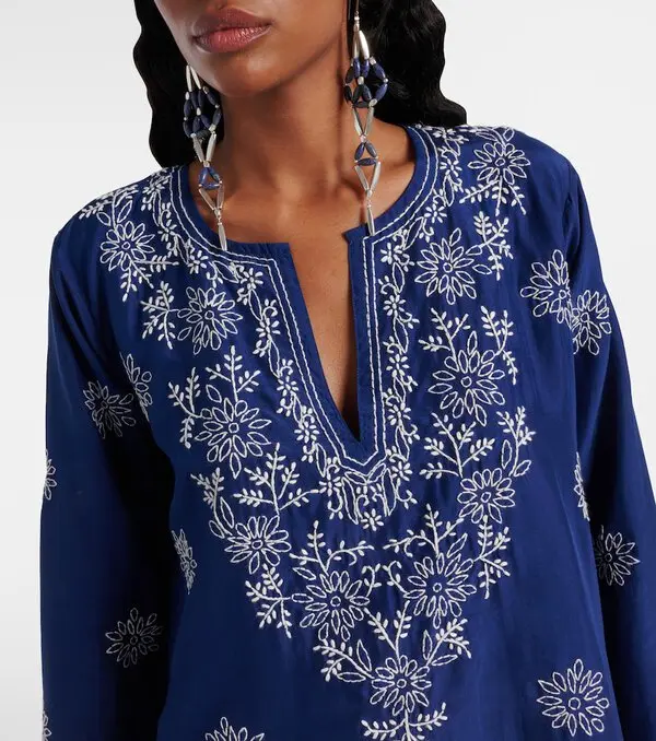 JULIET DUNN Embroidered Silk Tunic