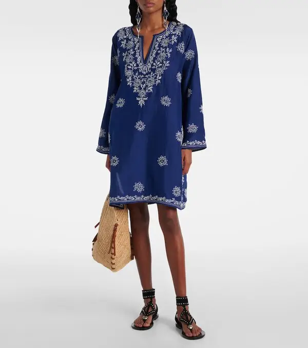 JULIET DUNN Embroidered Silk Tunic