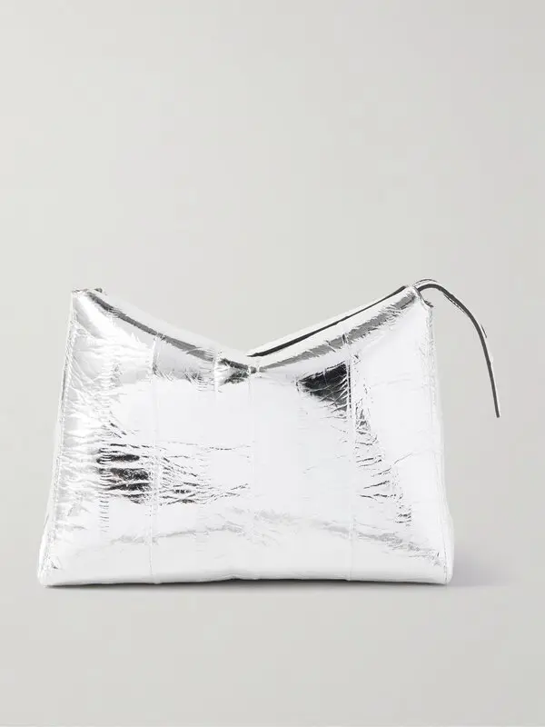 Khaite Lina Metallic Crinkled-eel Pouch