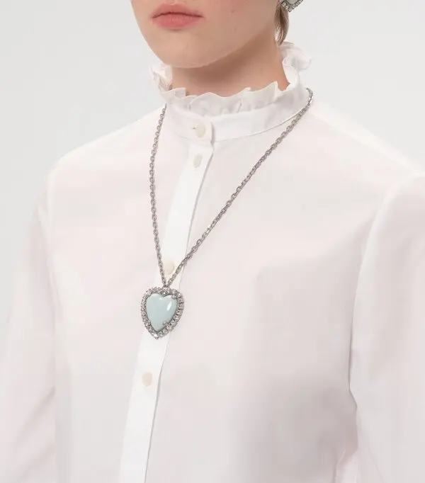 Valentino Garavani Crystal Heart Pendant Necklace