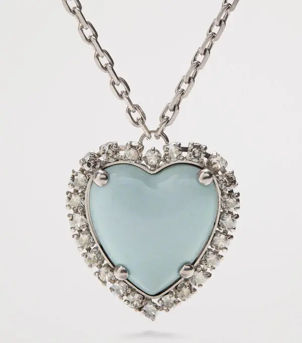 Valentino Garavani Crystal Heart Pendant Necklace