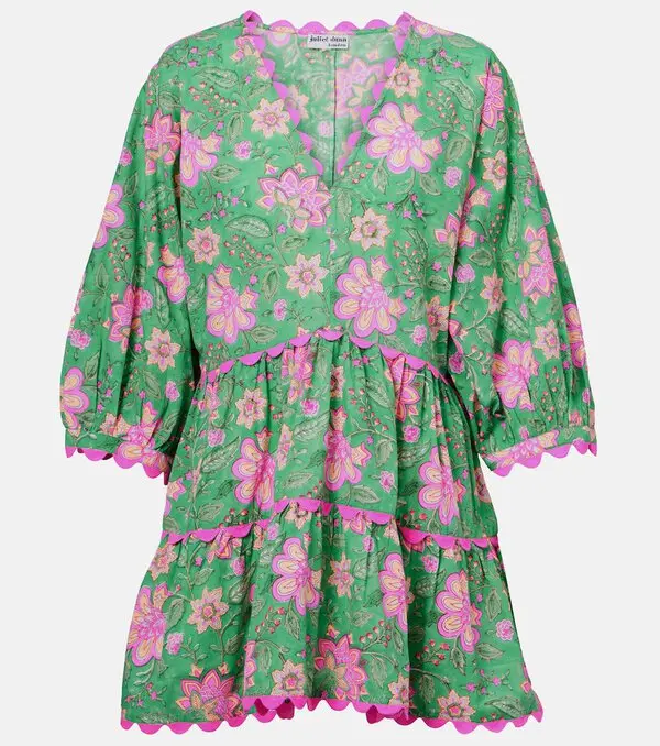 JULIET DUNN Floral Printed Mini Dress - Multicoloured