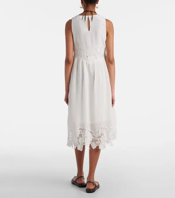 Velvet By Graham & Spencer Bianca Lace-trimmed Midi Dress