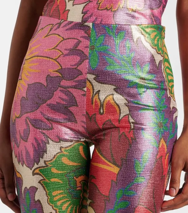 Etro Semi-sheer Flared Jersey Pants - Multicoloured