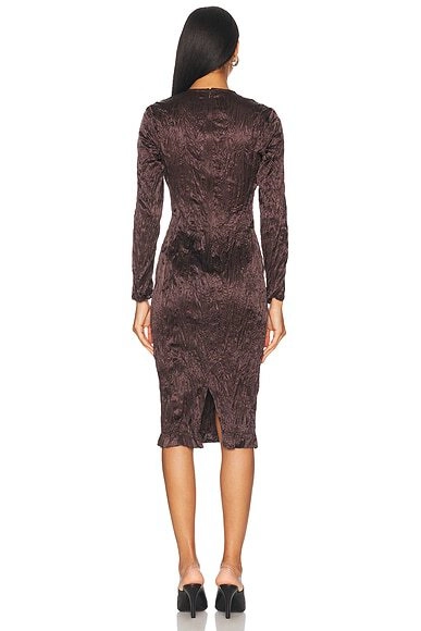 Bottega Veneta Long Sleeve Midi Dress - Ebony