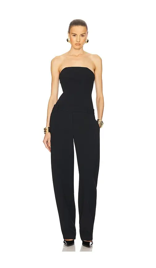 HELSA The Heavy Crepe Jumpsuit - Black