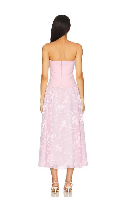 Cami Nyc Strapless Chiffon Floral Dress