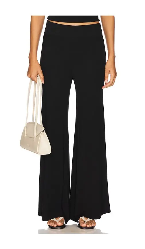 Enza Costa Silk Knit Bias Pant - Black