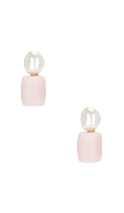 Lele Sadoughi Freshwater Pearl And Stone Stud Earrings - Blush