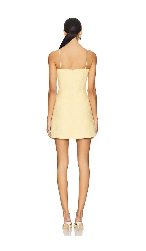 SAU LEE Andi Tweed Mini Dress - Yellow