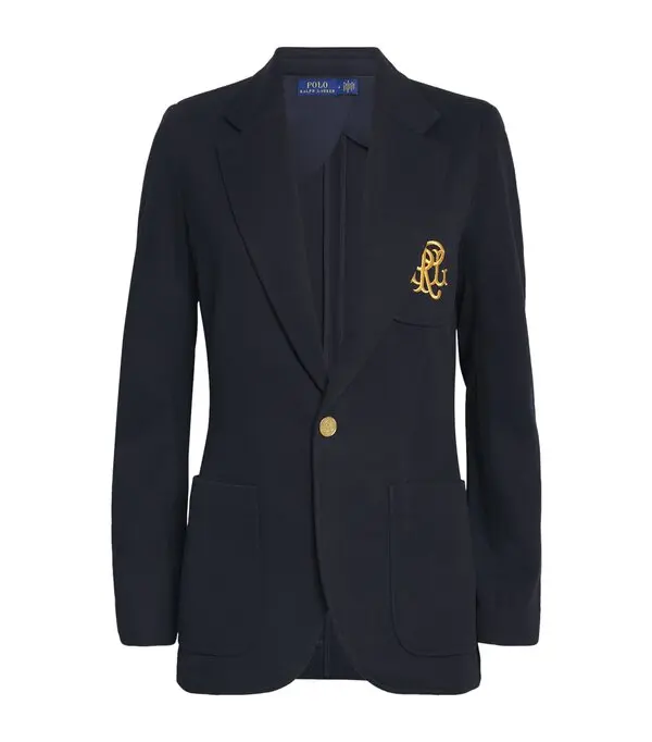 Polo Ralph Lauren Cotton-blend Embroidered Blazer - Navy