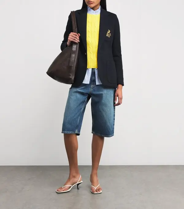 Polo Ralph Lauren Cotton-blend Embroidered Blazer - Navy