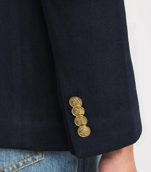 Polo Ralph Lauren Cotton-blend Embroidered Blazer - Navy