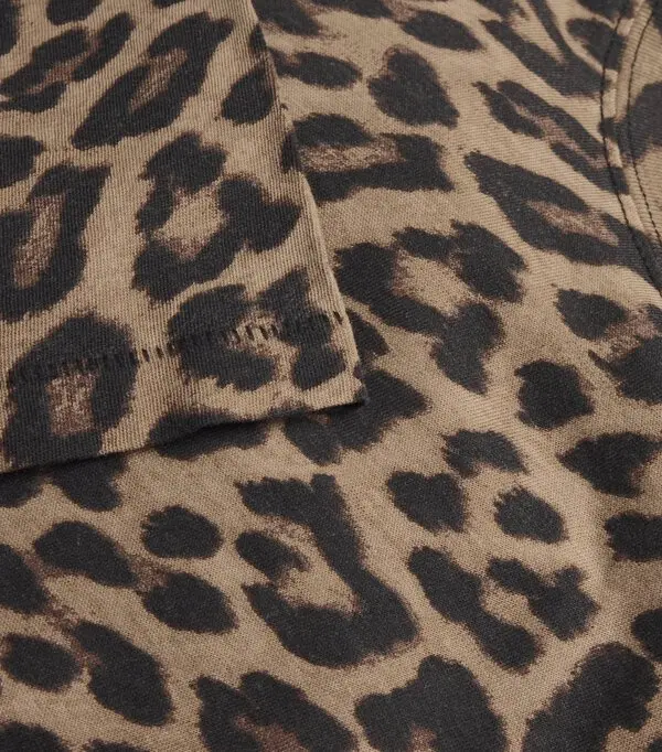 ANINE BING Leopard Print Avi T-shirt - Brown