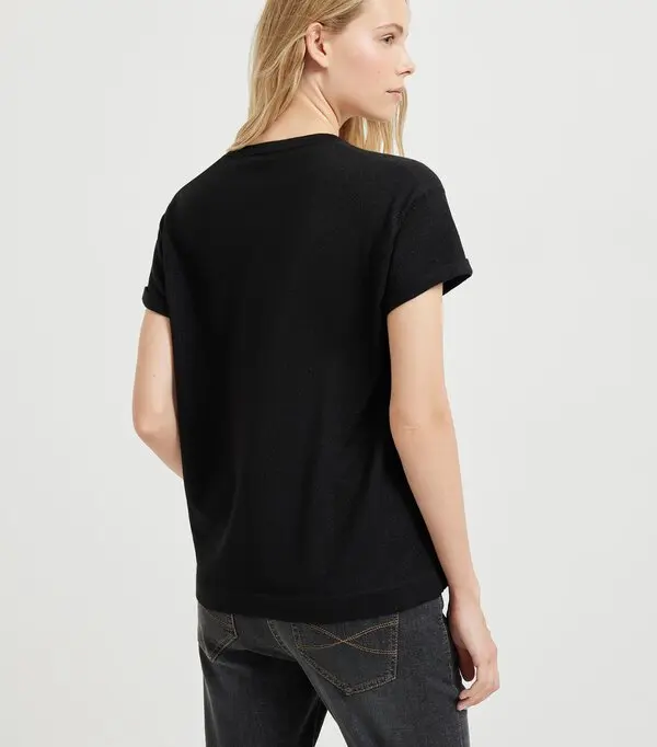 Brunello Cucinelli Cashmere Silk Blend T-shirt - Black