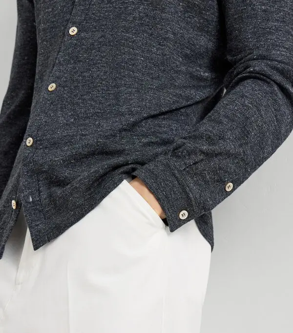 Brunello Cucinelli Linen-cotton Mandarin Collar Cardigan