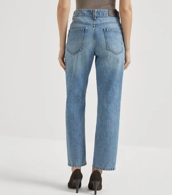 Brunello Cucinelli Straight-fit Jeans With Logo Patch