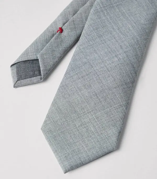 Brunello Cucinelli Virgin Wool Neck Tie - Grey