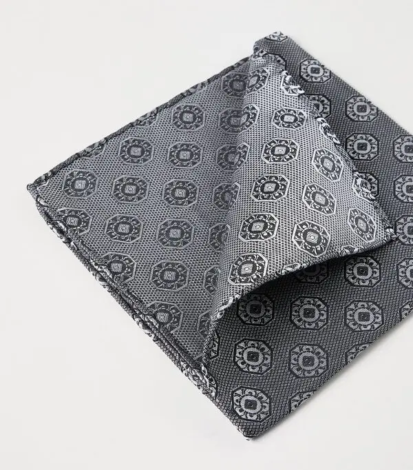 Brunello Cucinelli Silk Pocket Square - Black