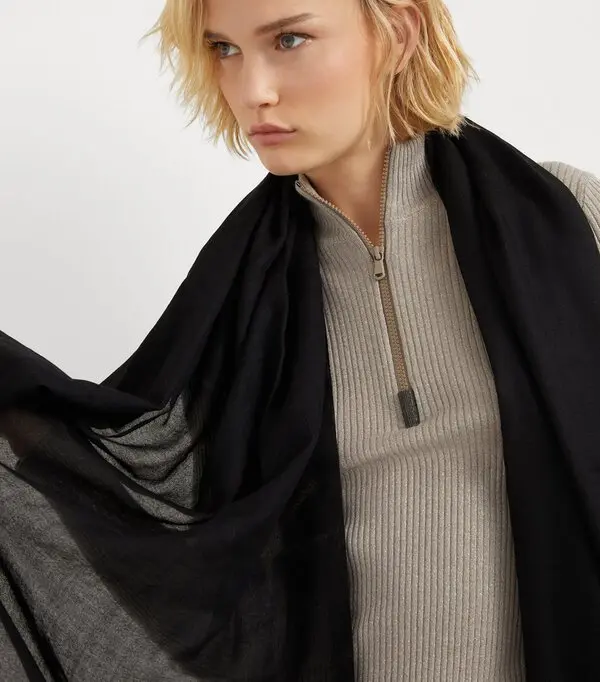 Brunello Cucinelli Cashmere-silk Scarf - Black