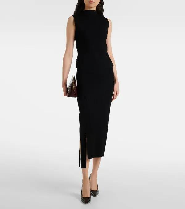 Victoria Beckham Ribbed-knit Sleeveless Top