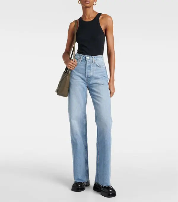 RE/DONE High-rise Wide-leg Jeans