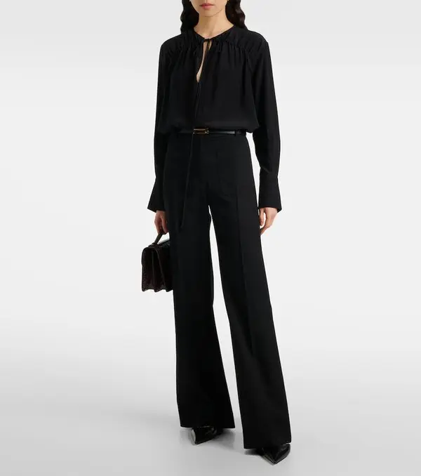 Victoria Beckham Silk Tie-neck Blouse