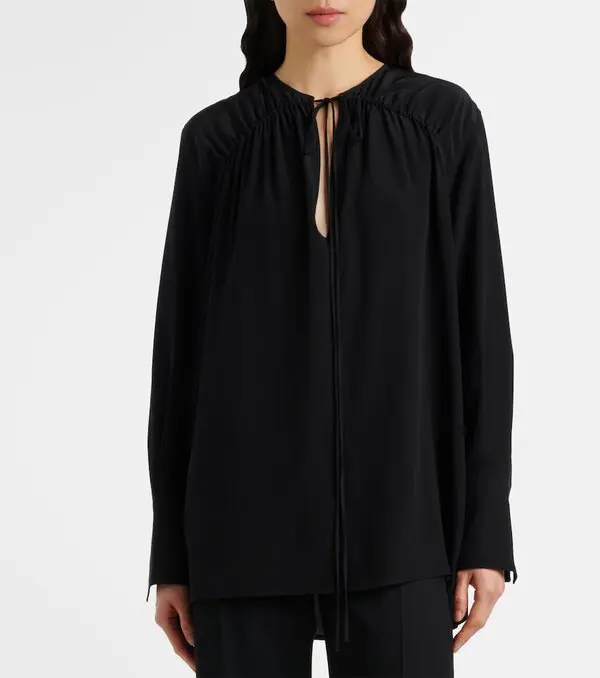 Victoria Beckham Silk Tie-neck Blouse