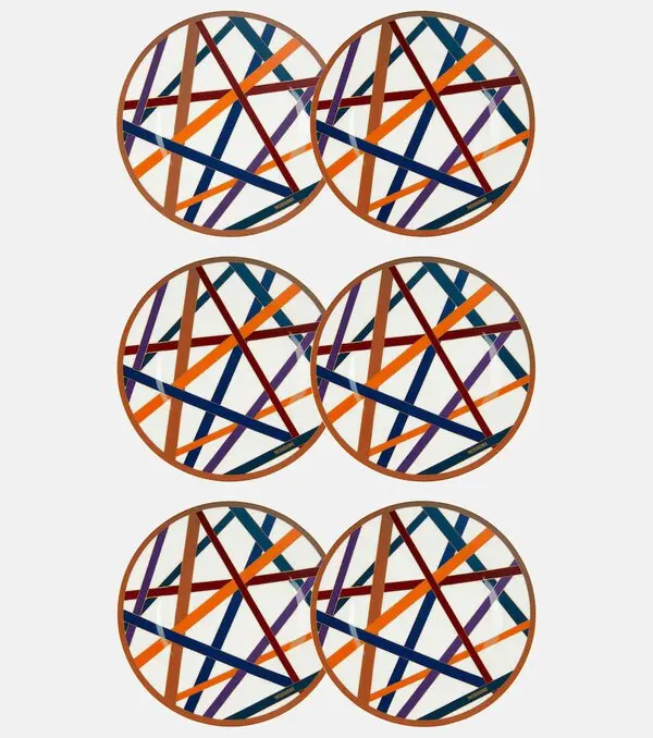 Missoni Nastri Set Of 6 Dessert Plates - Multicoloured
