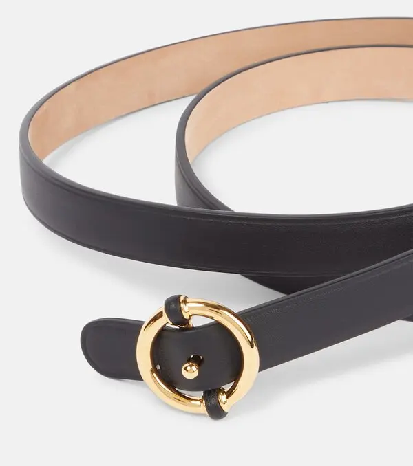 Loro Piana Helm Leather Belt - Black
