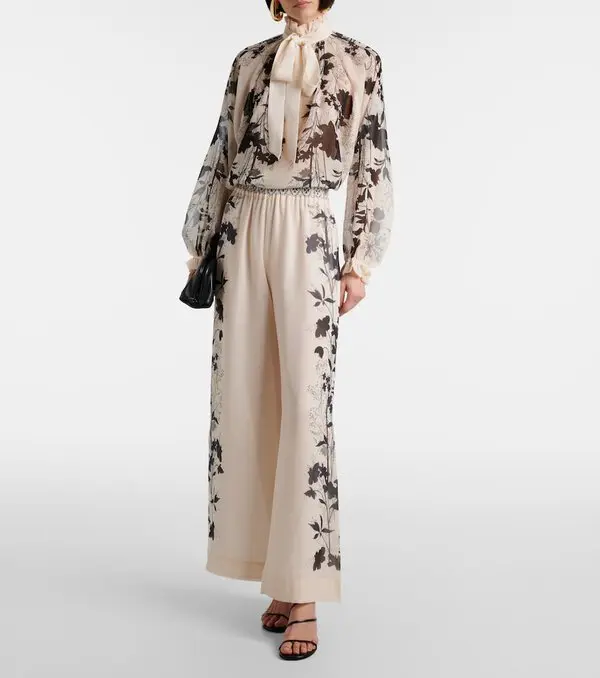 La DoubleJ Printed Silk Palazzo Trousers - Multicoloured