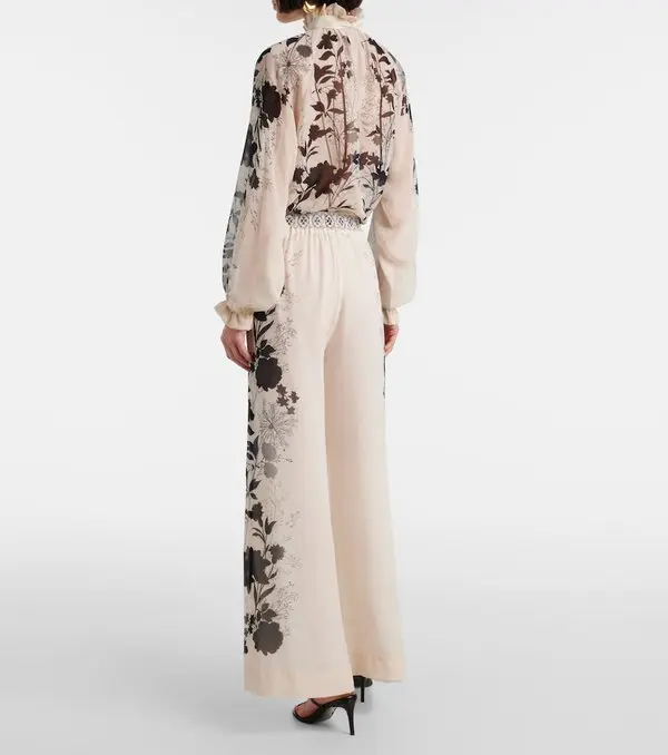 La DoubleJ Printed Silk Palazzo Trousers - Multicoloured