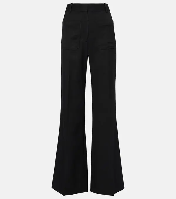 Victoria Beckham Alina High-rise Wide-leg Trousers - Black