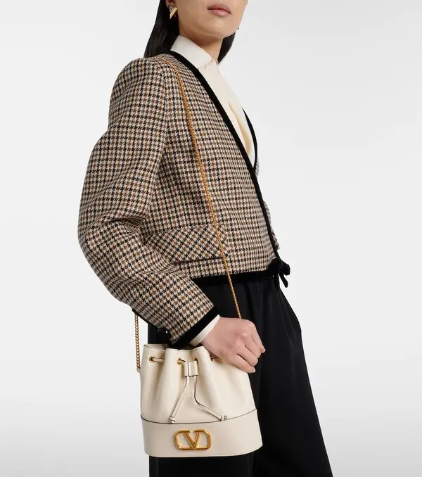 Valentino Garavani Vlogo Signature Leather Bucket Bag