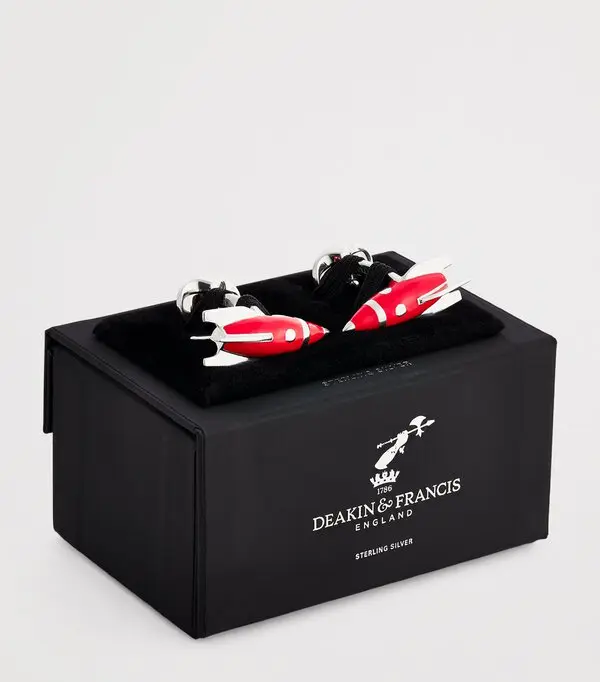 DEAKIN & FRANCIS Sterling Enamel Rocket Cufflinks