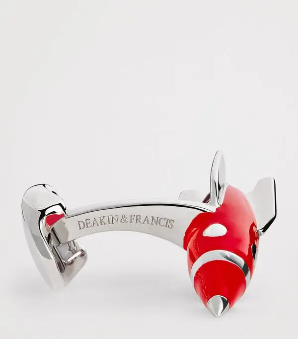 DEAKIN & FRANCIS Sterling Enamel Rocket Cufflinks