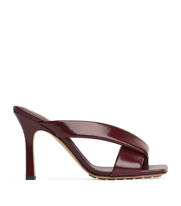 Bottega Veneta Leather Riva Mules 90 - Red