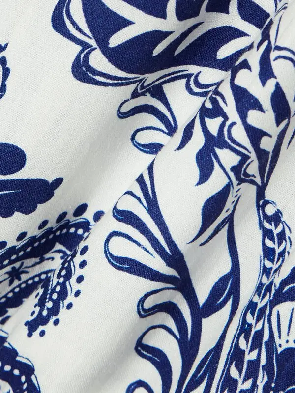 Farm Rio Belted Paisley Print Linen Jumpsuit
