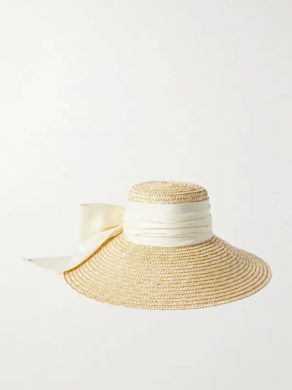 Eugenia Kim Mirabel Straw Sun Hat With Grosgrain Ribbon Detail - Neutrals