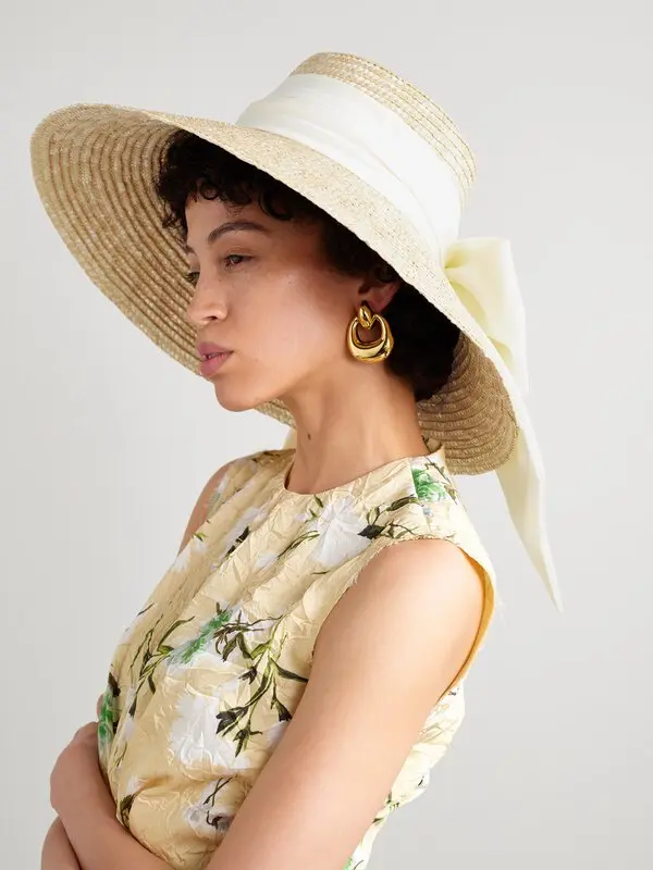 Eugenia Kim Mirabel Straw Sun Hat With Grosgrain Ribbon Detail